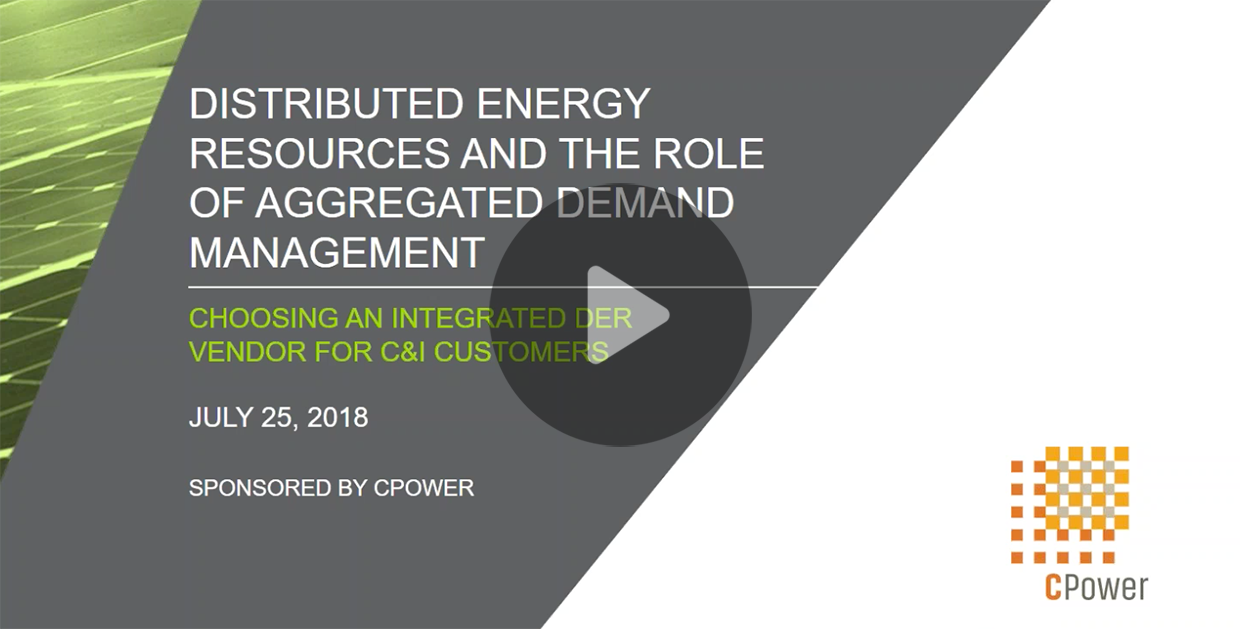 Webinar: Distributed Energy Resources and the Role of Aggregated Demand ...
